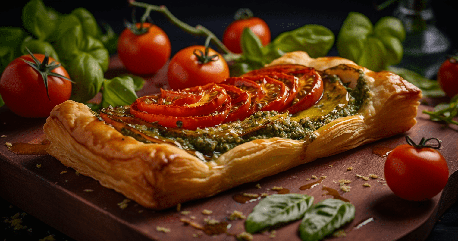 A Delightful Culinary Gem: Puff Pastry Tomato and Pesto Pizza ...